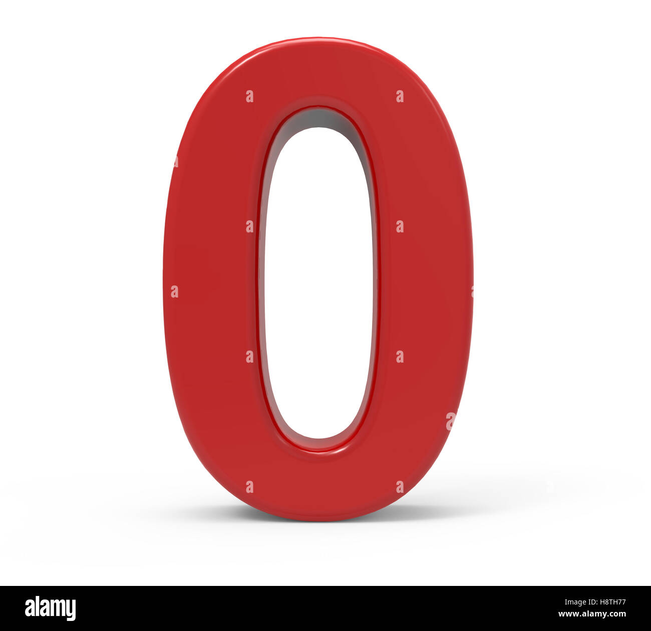 3d rendering red number 0 isolated white background Stock Photo - Alamy