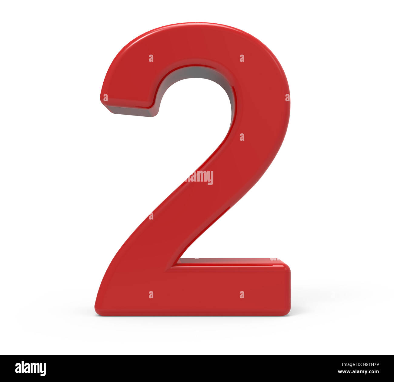 3d rendering red number 2 isolated white background Stock Photo - Alamy