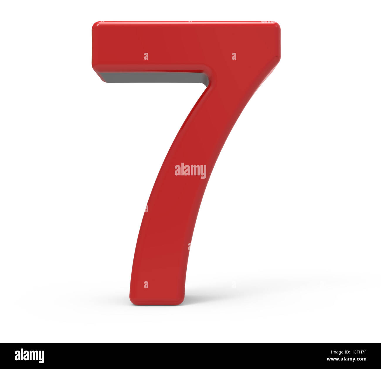 3d rendering red number 7 isolated white background Stock Photo - Alamy