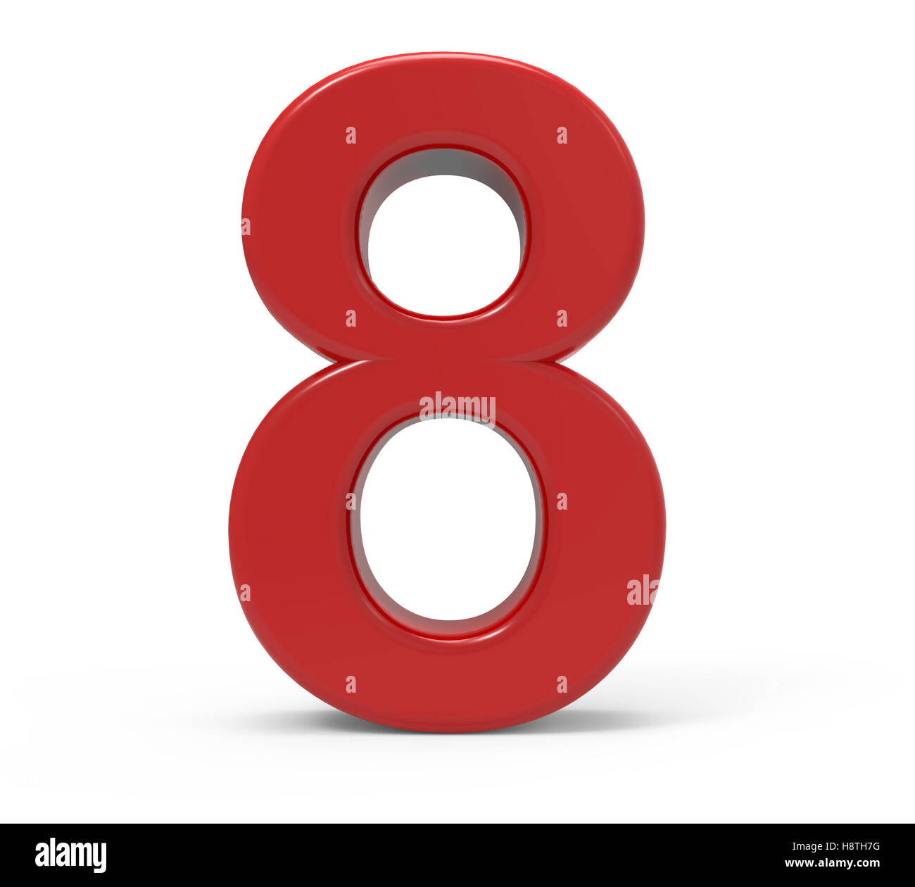 3d rendering red number 8 isolated white background Stock Photo - Alamy