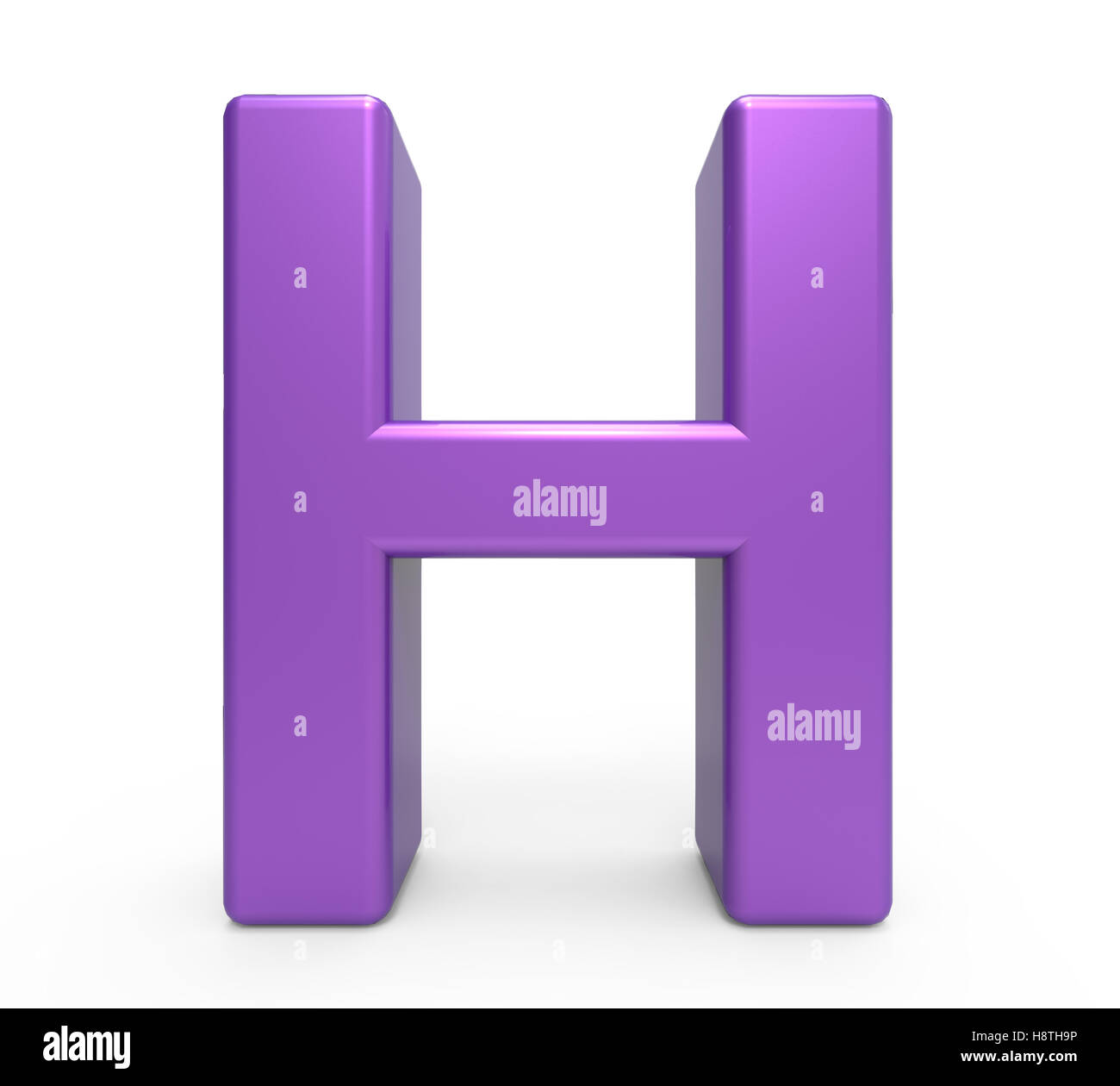 3d rendering purple letter H isolated white background Stock Photo - Alamy