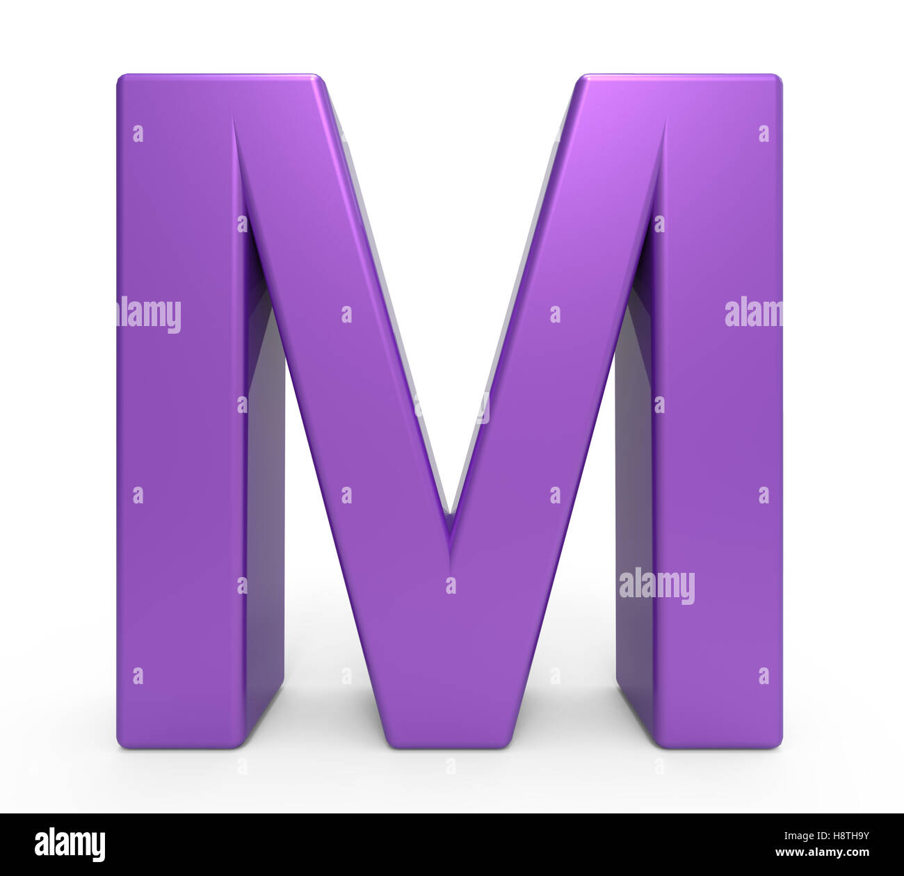 3d rendering purple letter M isolated white background Stock Photo - Alamy
