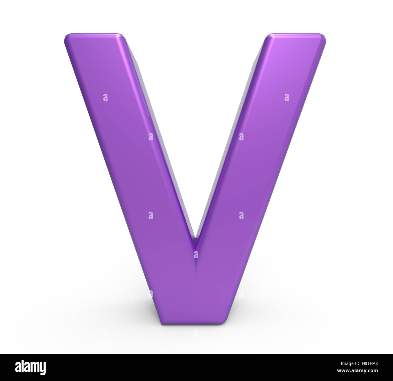 3d rendering purple letter V isolated white background Stock Photo - Alamy