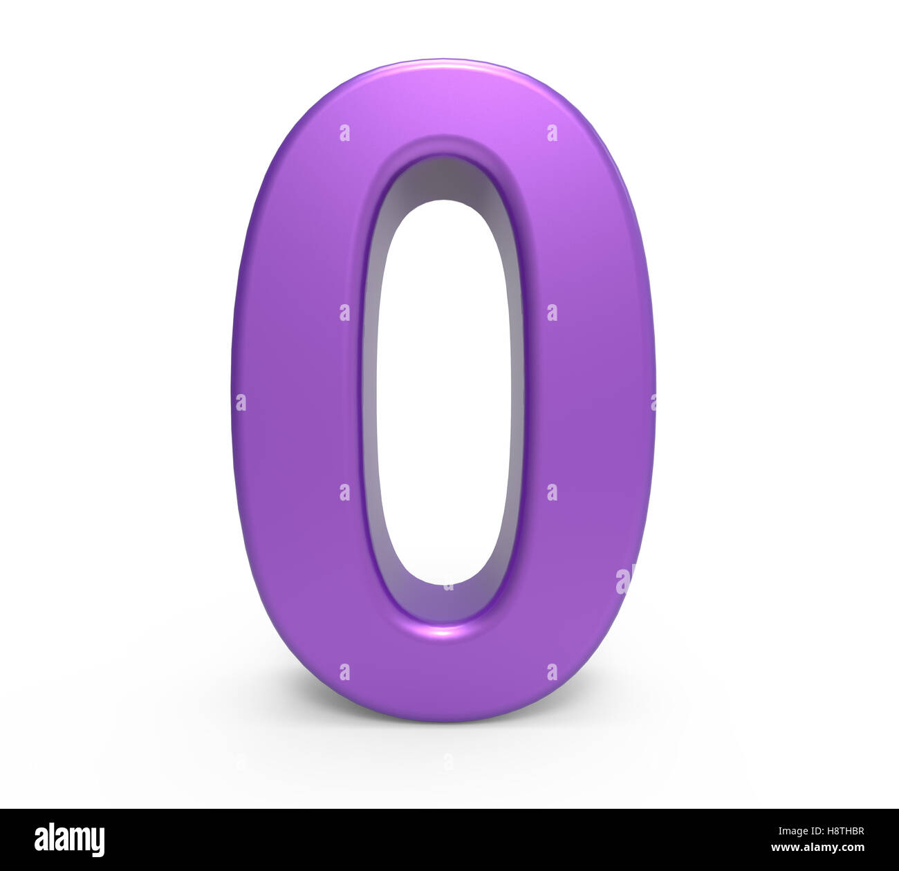 3d rendering purple number 0 isolated white background Stock Photo - Alamy