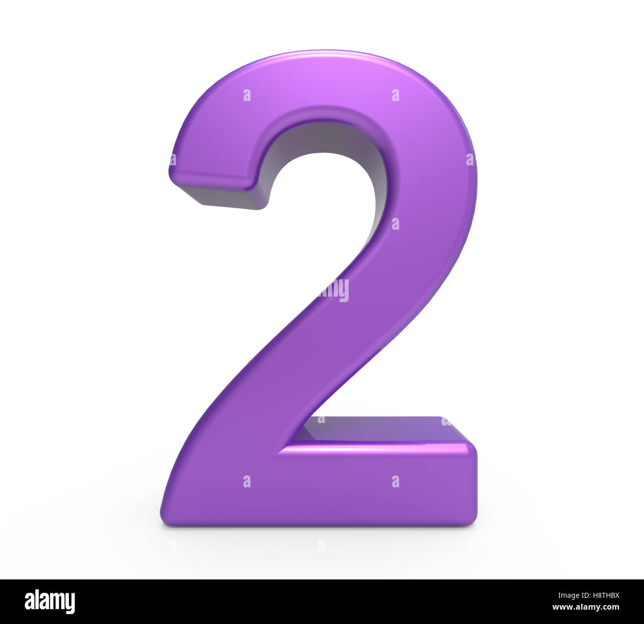 3d rendering purple number 2 isolated white background Stock Photo - Alamy