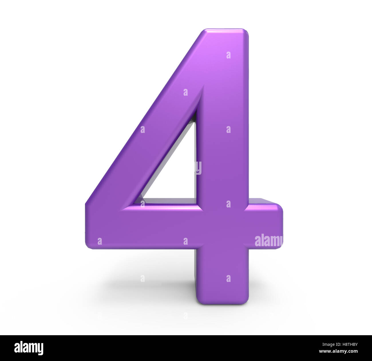 3d rendering purple number 4 isolated white background Stock Photo - Alamy