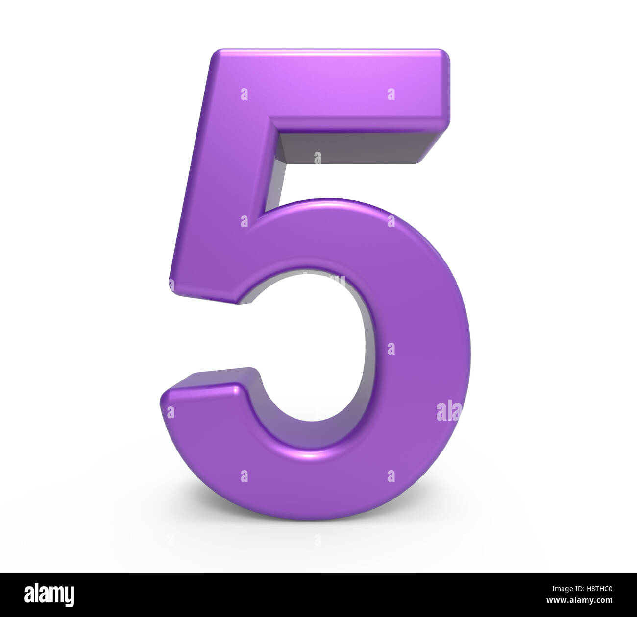 3d rendering purple number 5 isolated white background Stock Photo - Alamy