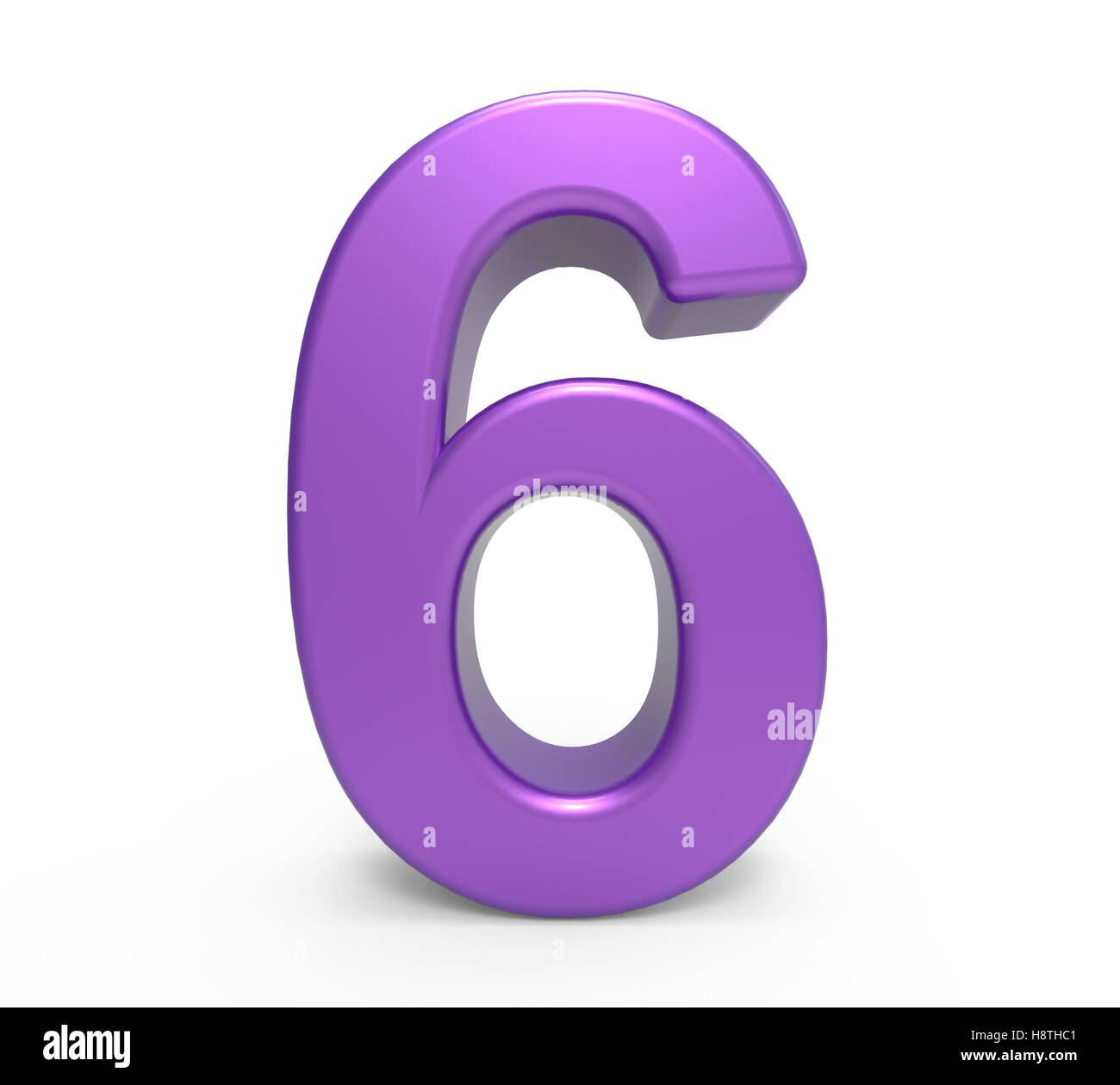 3d rendering purple number 6 isolated white background Stock Photo - Alamy