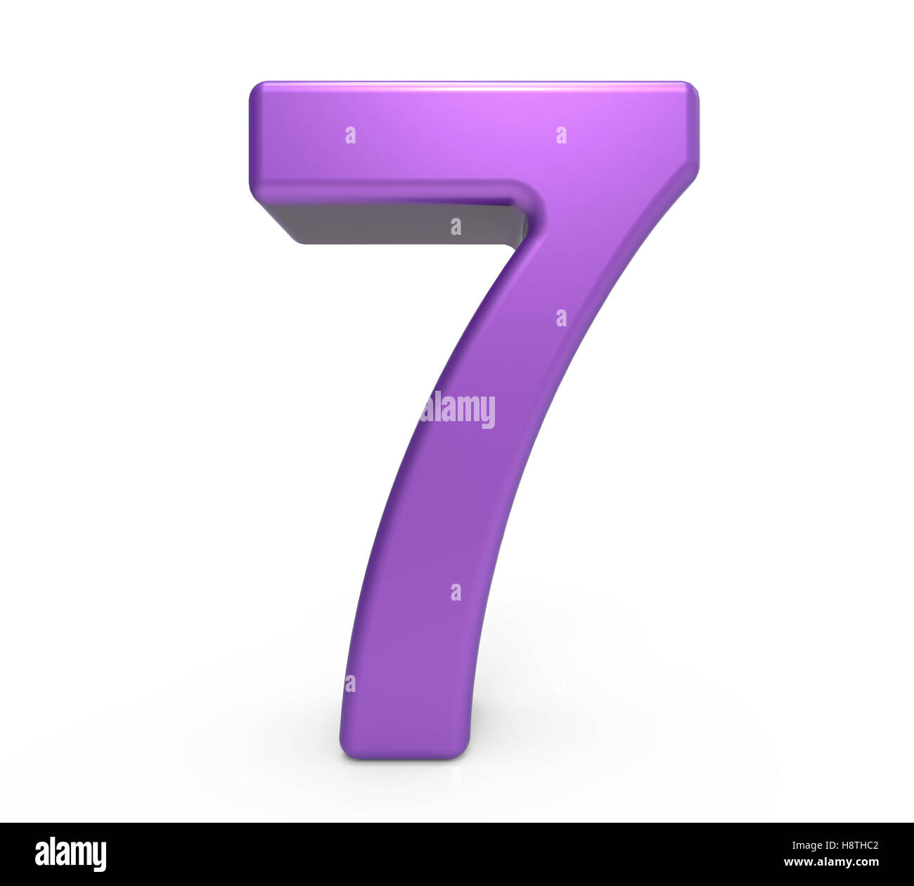 3d rendering purple number 7 isolated white background Stock Photo - Alamy