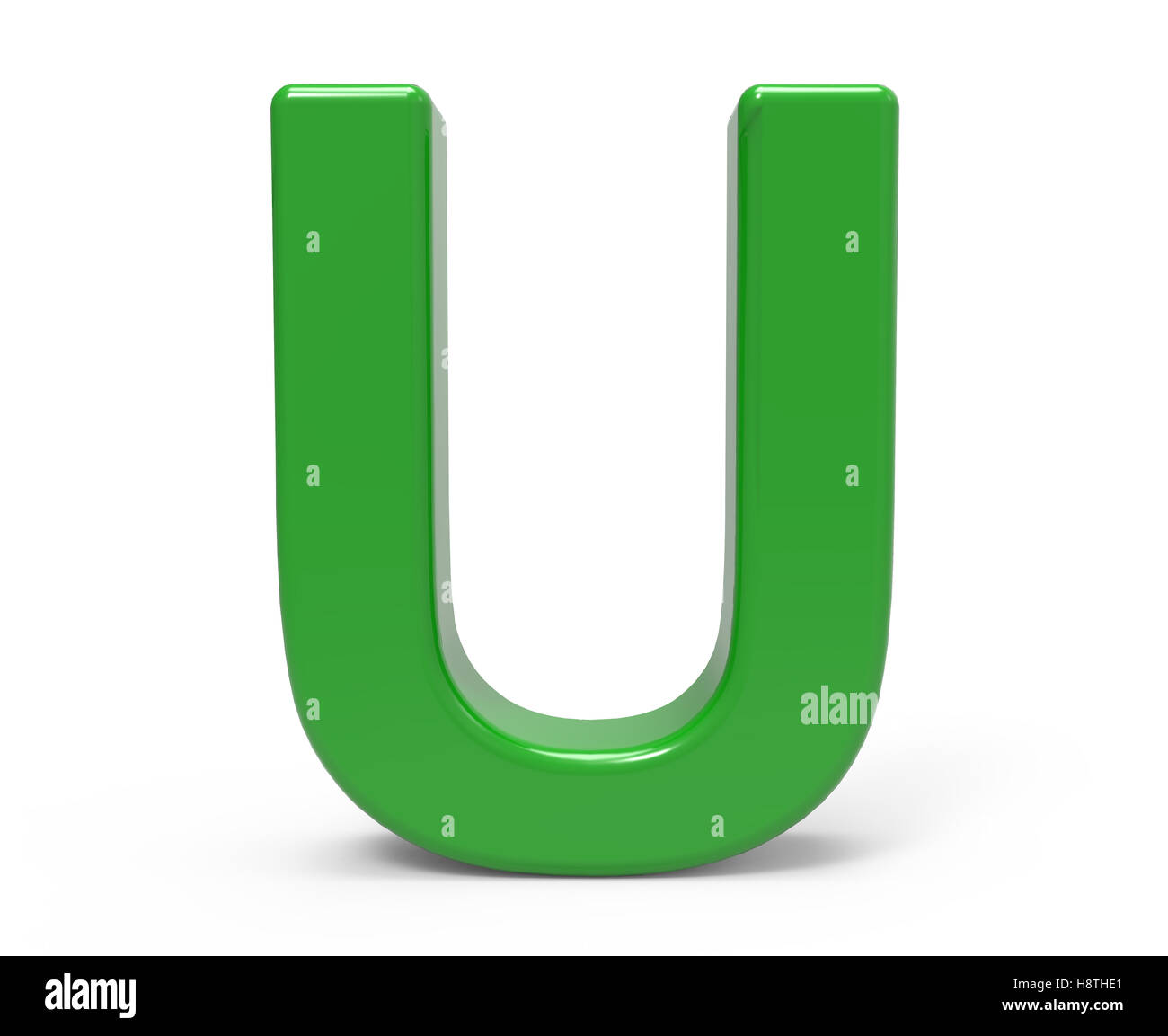 3d rendering green letter U isolated white background Stock Photo - Alamy