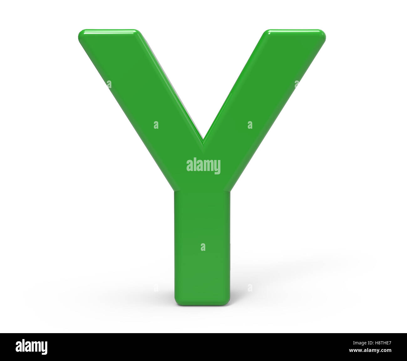 3d rendering green letter Y isolated white background Stock Photo - Alamy