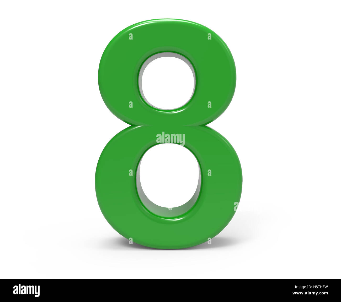 3d rendering green number 8 isolated white background Stock Photo - Alamy