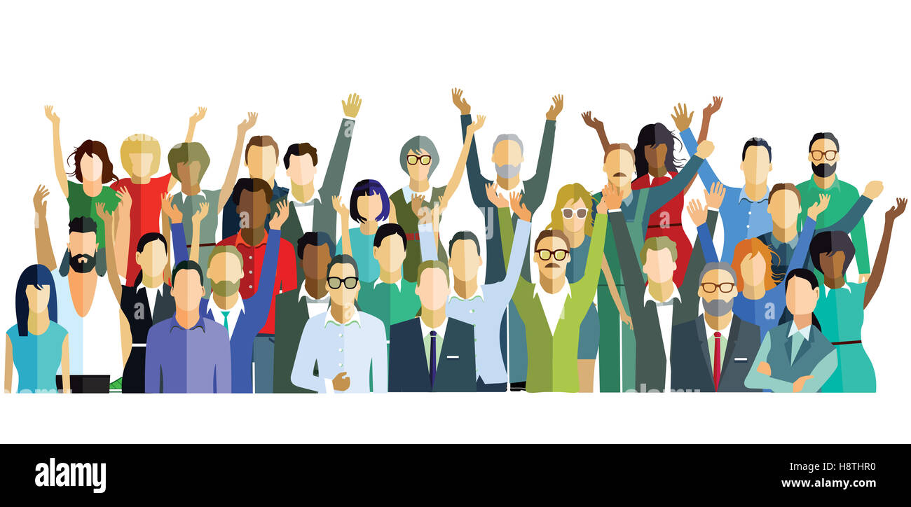 Joy in the group Stock Photo - Alamy