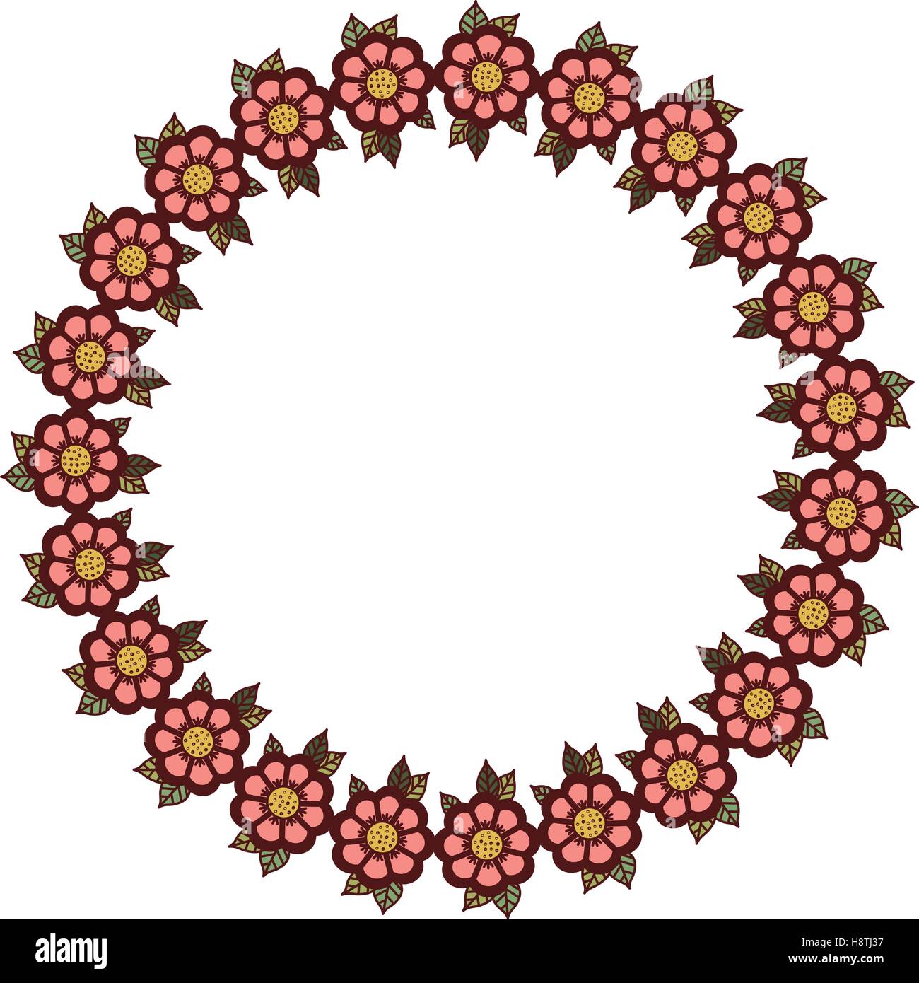 Flowers crown icon. Decoration rustic garden floral nature plant and ...