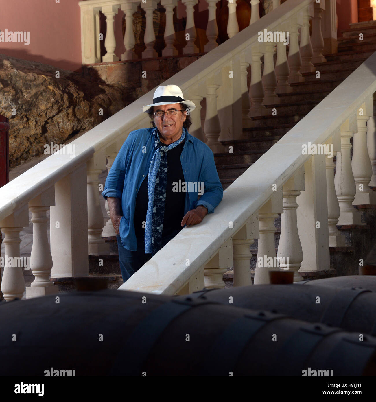 The Italian singer Al Bano, portrait in his farmhouse Tenute Al Bano ...