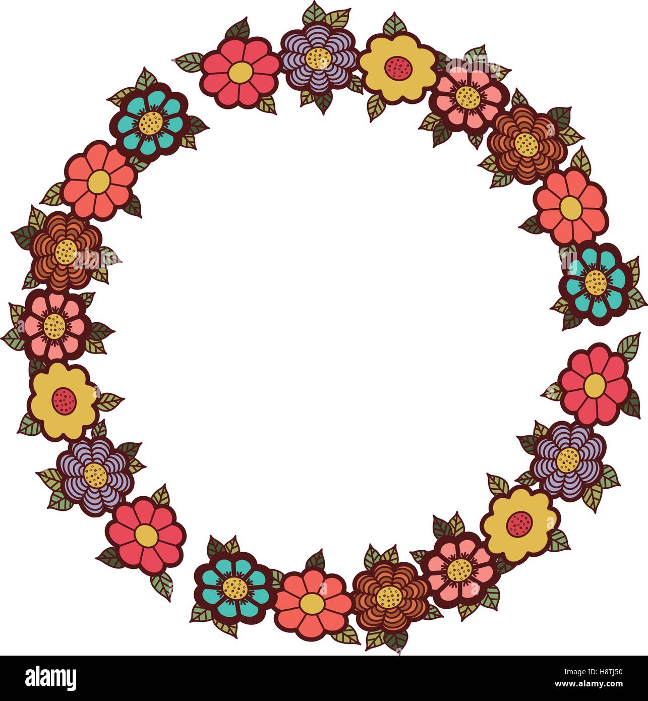 Flowers crown icon. Decoration rustic garden floral nature plant and ...