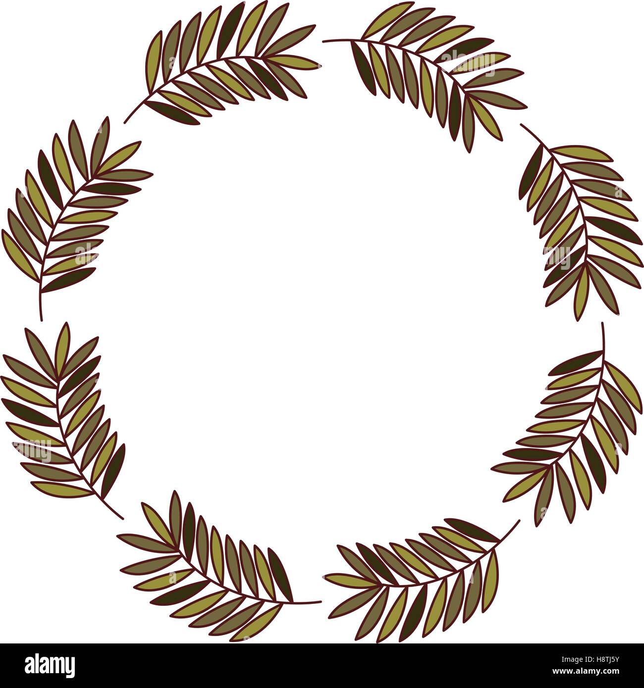 Leaves crown icon. Decoration rustic garden floral nature plant and ...