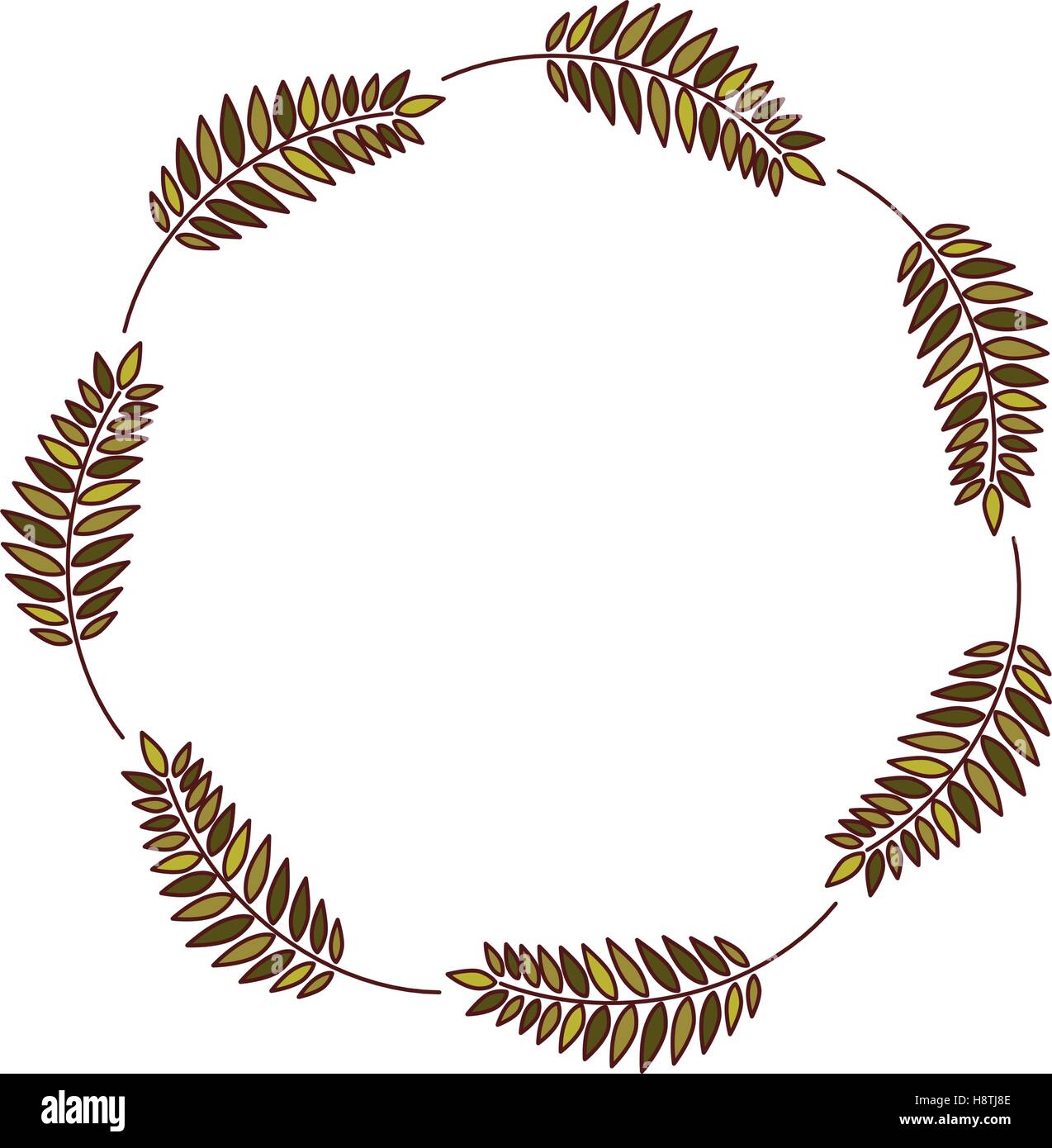 Leaves crown icon. Decoration rustic garden floral nature plant and ...