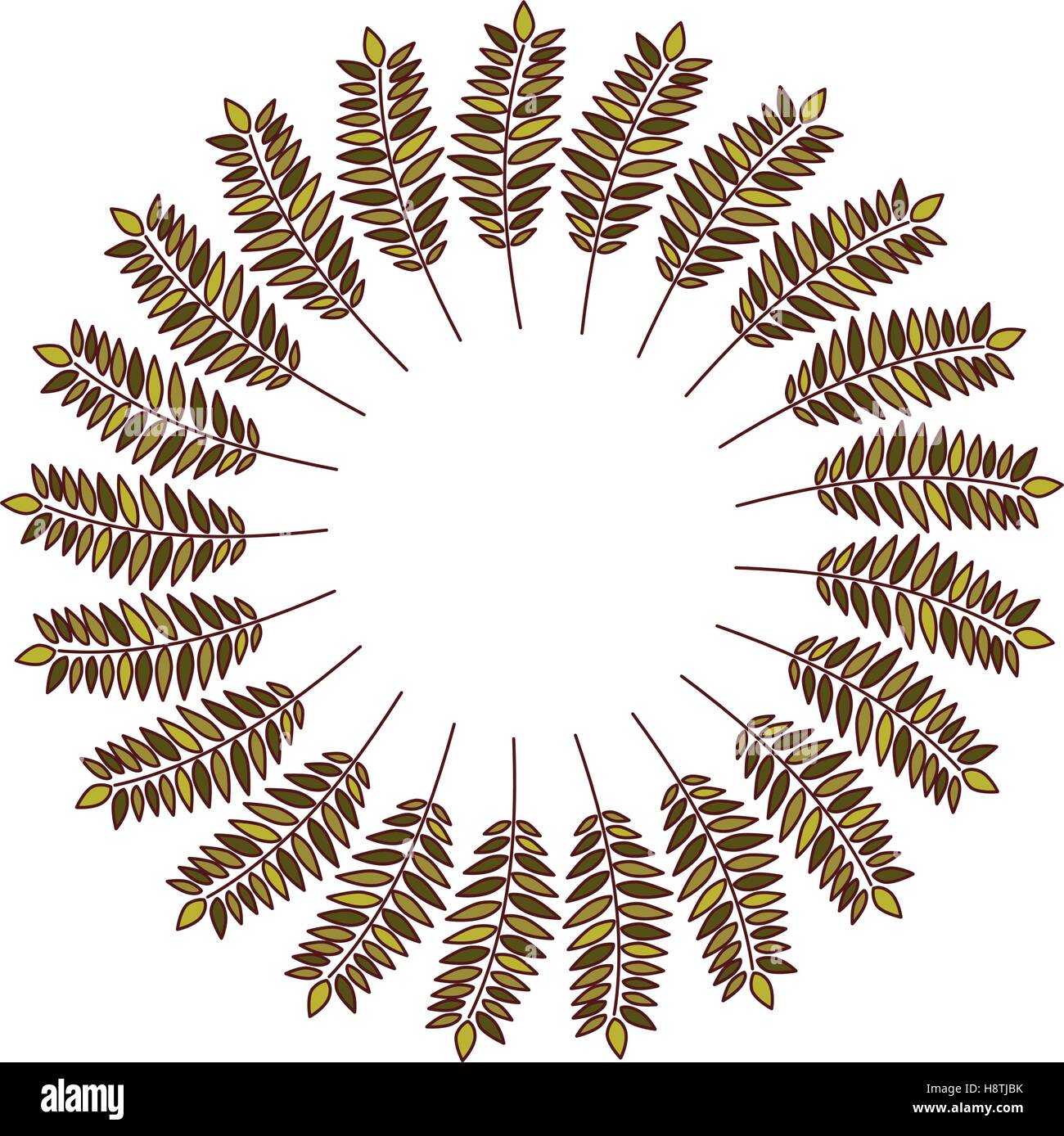 Leaves crown icon. Decoration rustic garden floral nature plant and ...