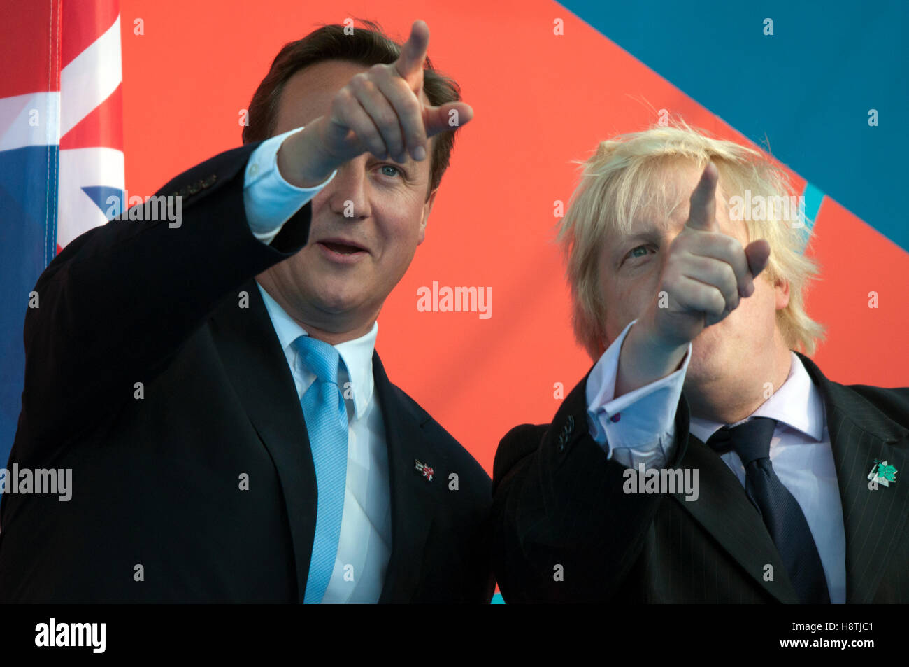 David Cameron and Boris Johnson, at the One Year To Go ceremony for the ...