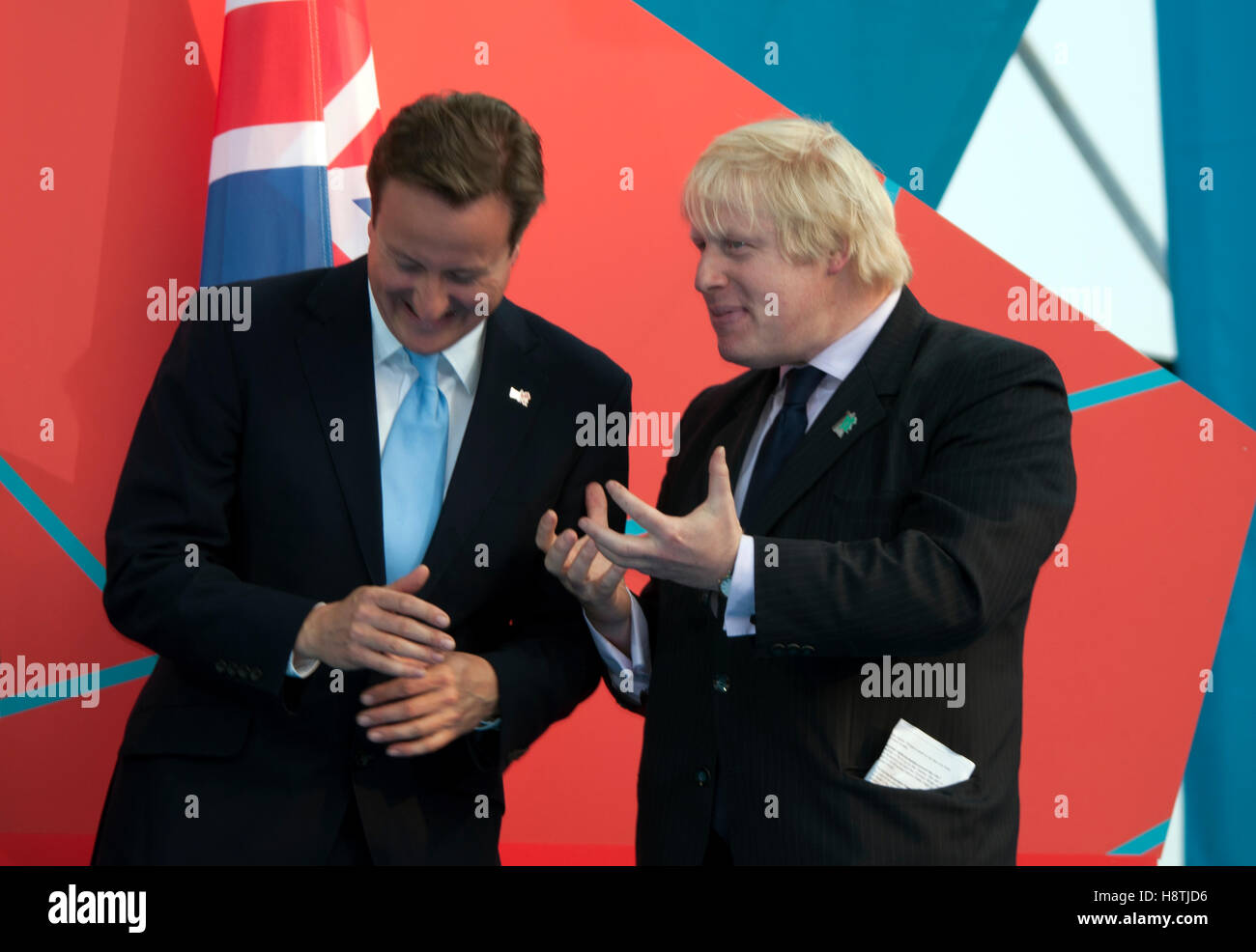 David Cameron and Boris Johnson, at the One Year To Go ceremony for the ...