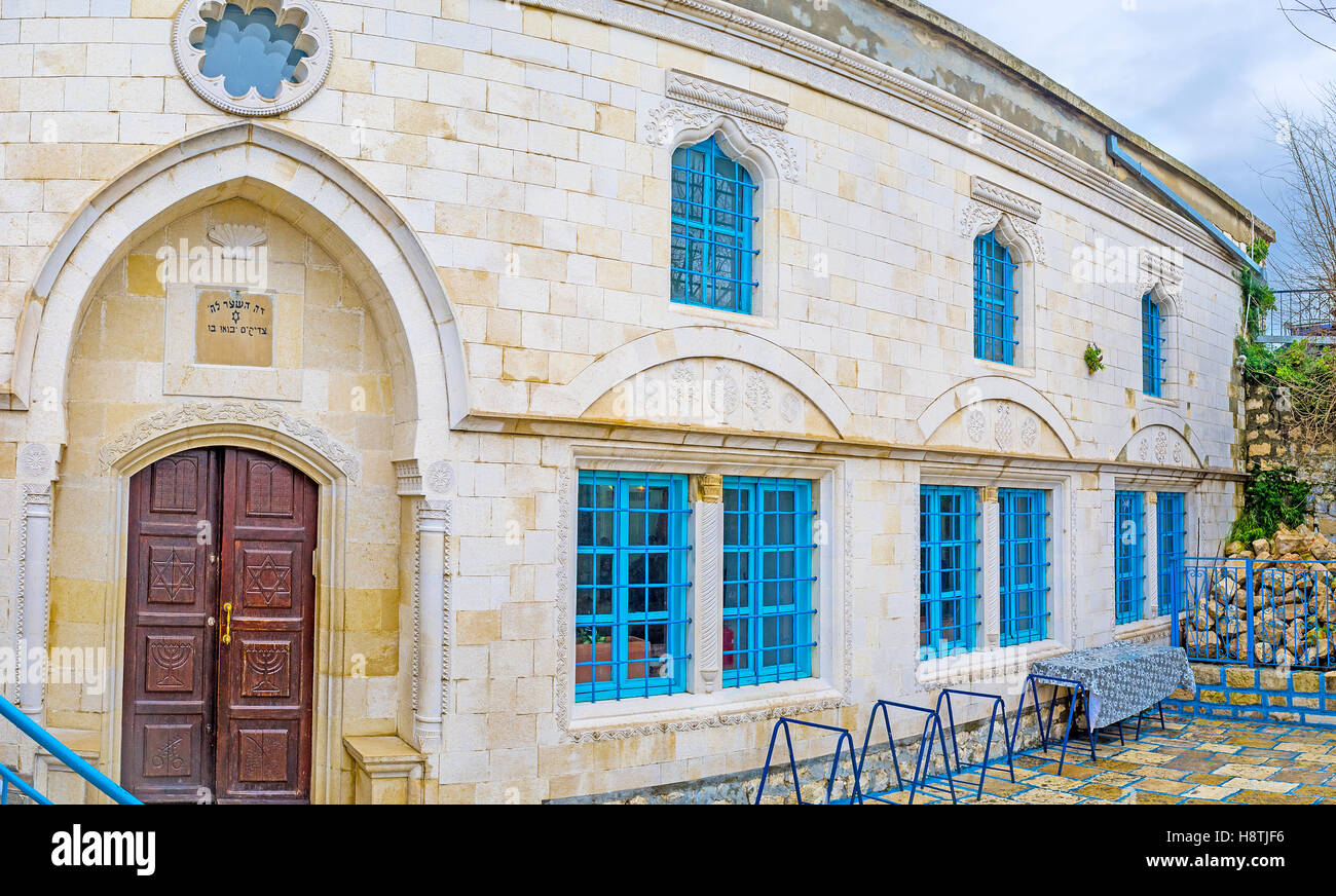 The beautiful medieval Abuhav Synagogue, located in the old town of ...
