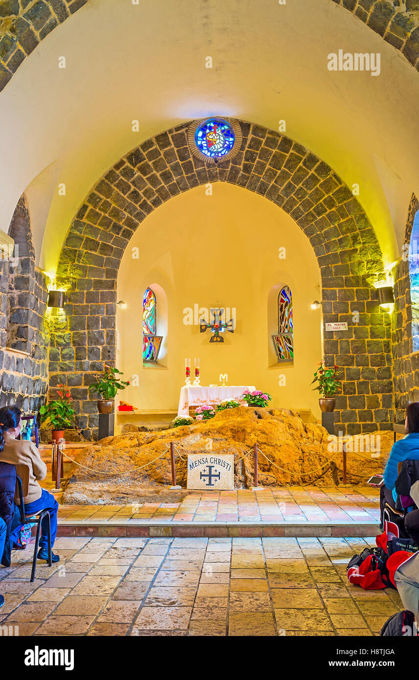 The prayer hall of the Church of the Primacy of St Peter with the large ...