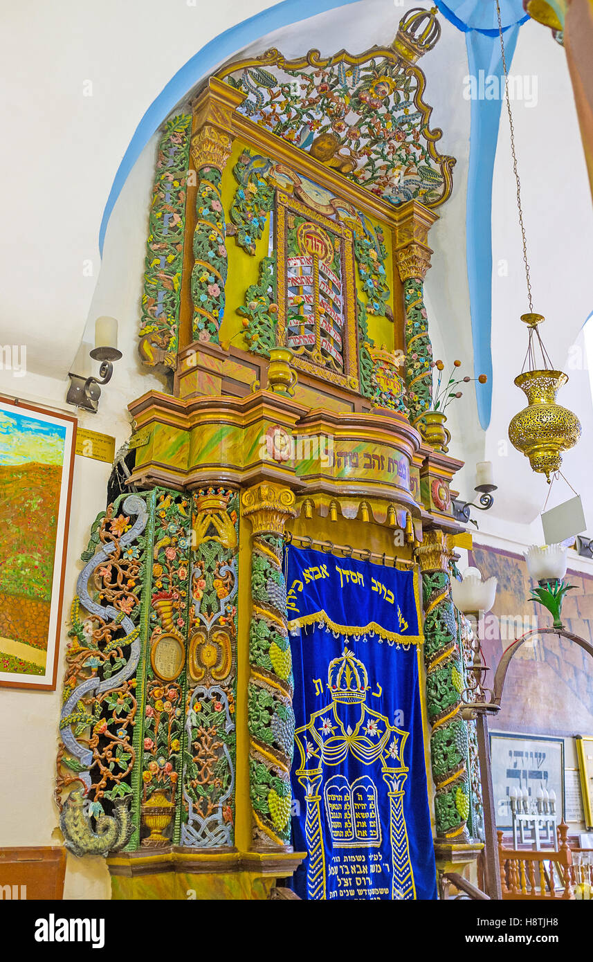 The Torah Arc in Ari Ashkenazi Synagogue, made of the olive wood and ...