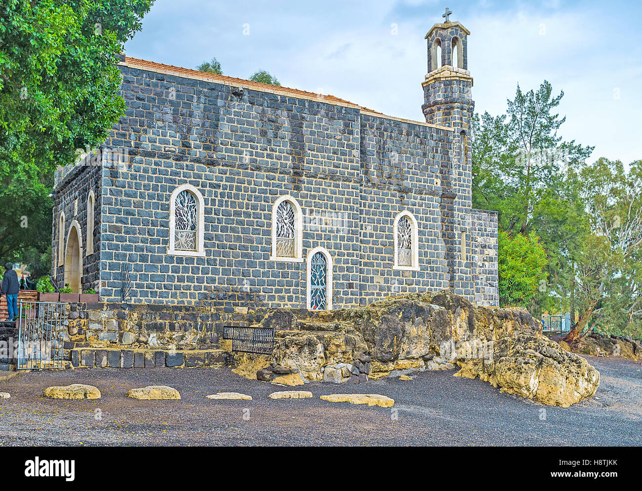 The Church of the Primacy of St Peter located adjacent to the pebble ...
