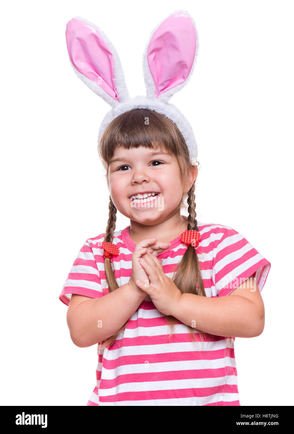 Little girl with rabbit ears Stock Photo - Alamy