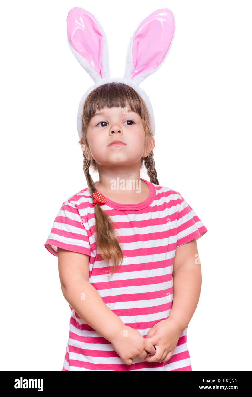 Little girl with rabbit ears Stock Photo - Alamy