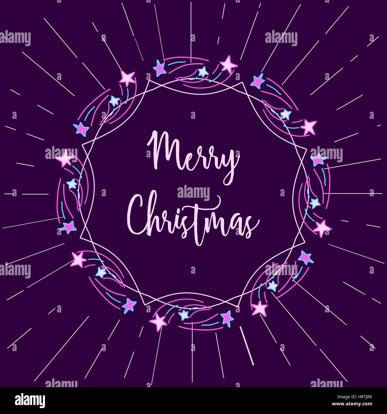 Vignette border happy christmas Stock Vector Images - Alamy