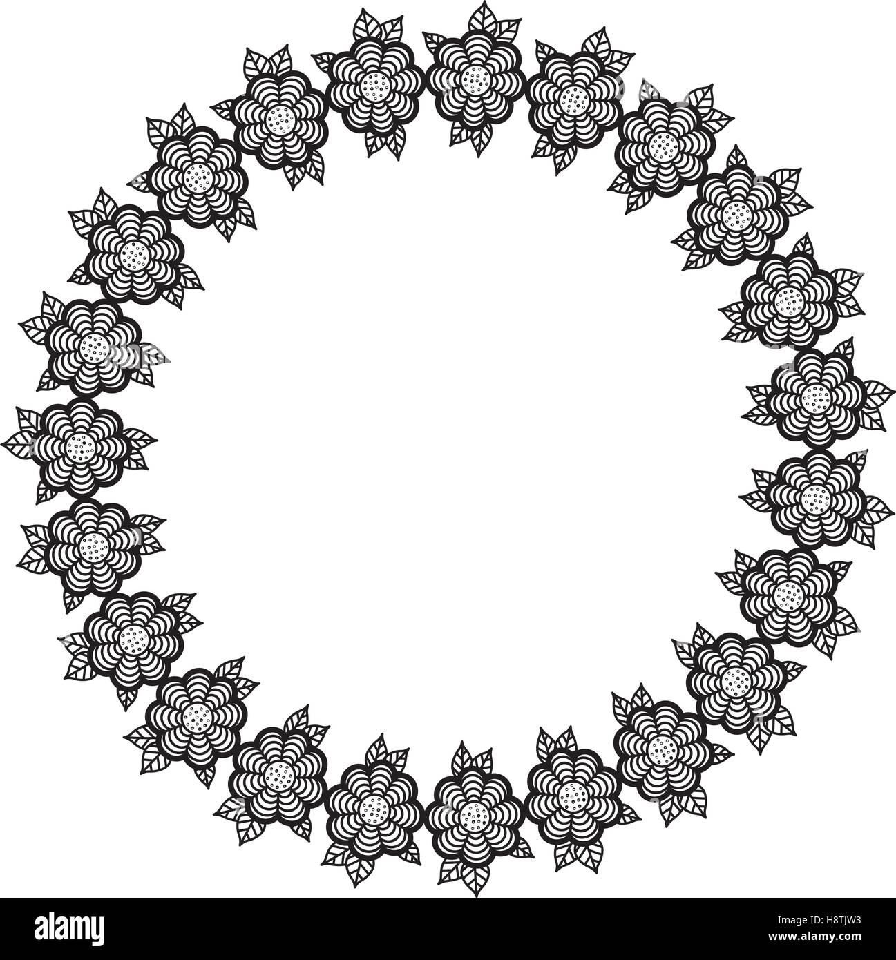 Flowers crown icon. Decoration rustic garden floral nature plant and ...