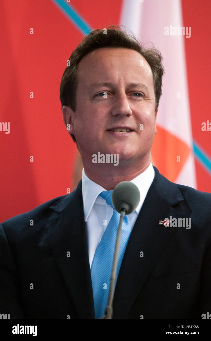 David Cameron makes a speech, at One Year To Go ceremony for the ...