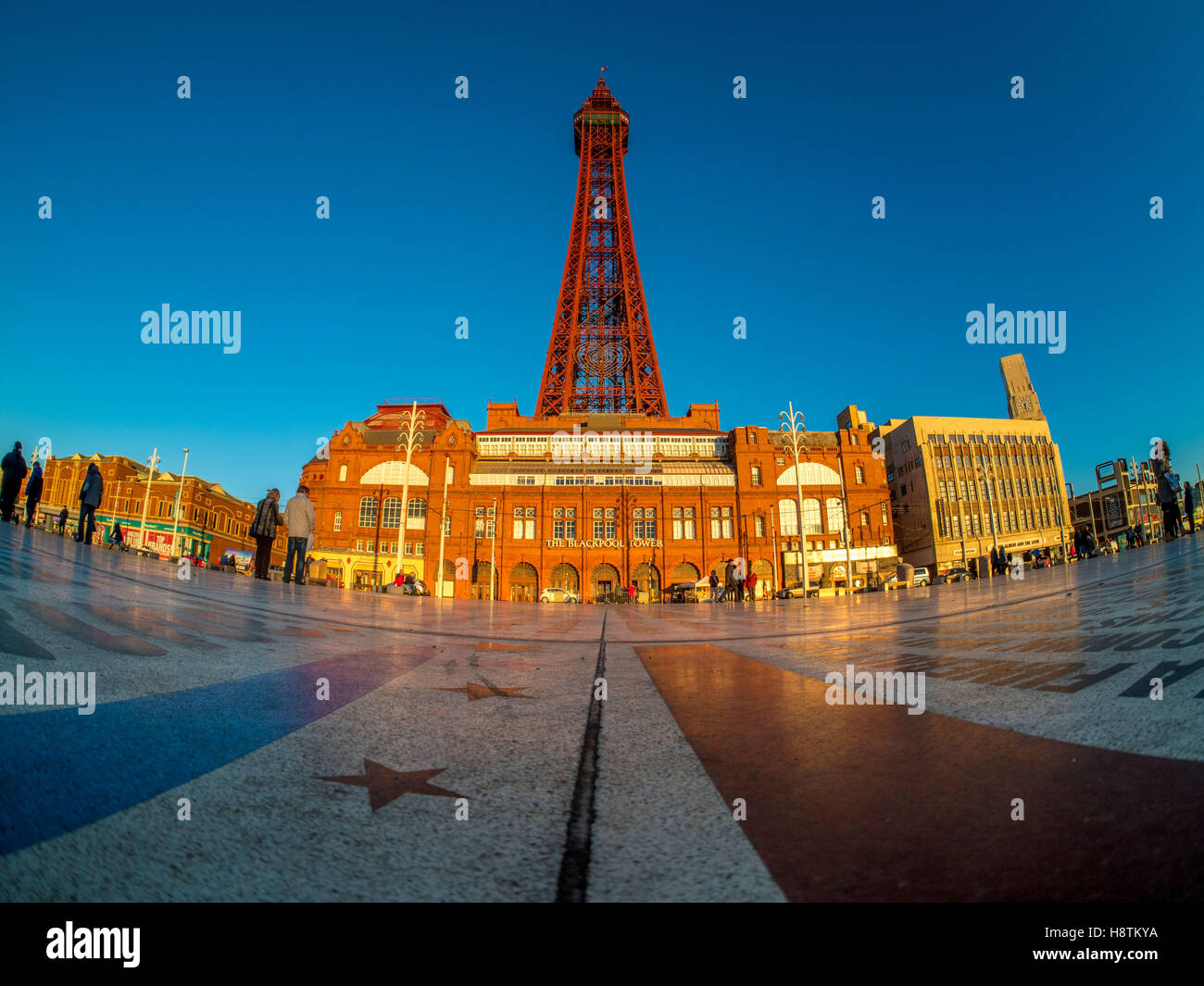 Comedy Carpet in front of Blackpool Tower, created by artist Gordon ...