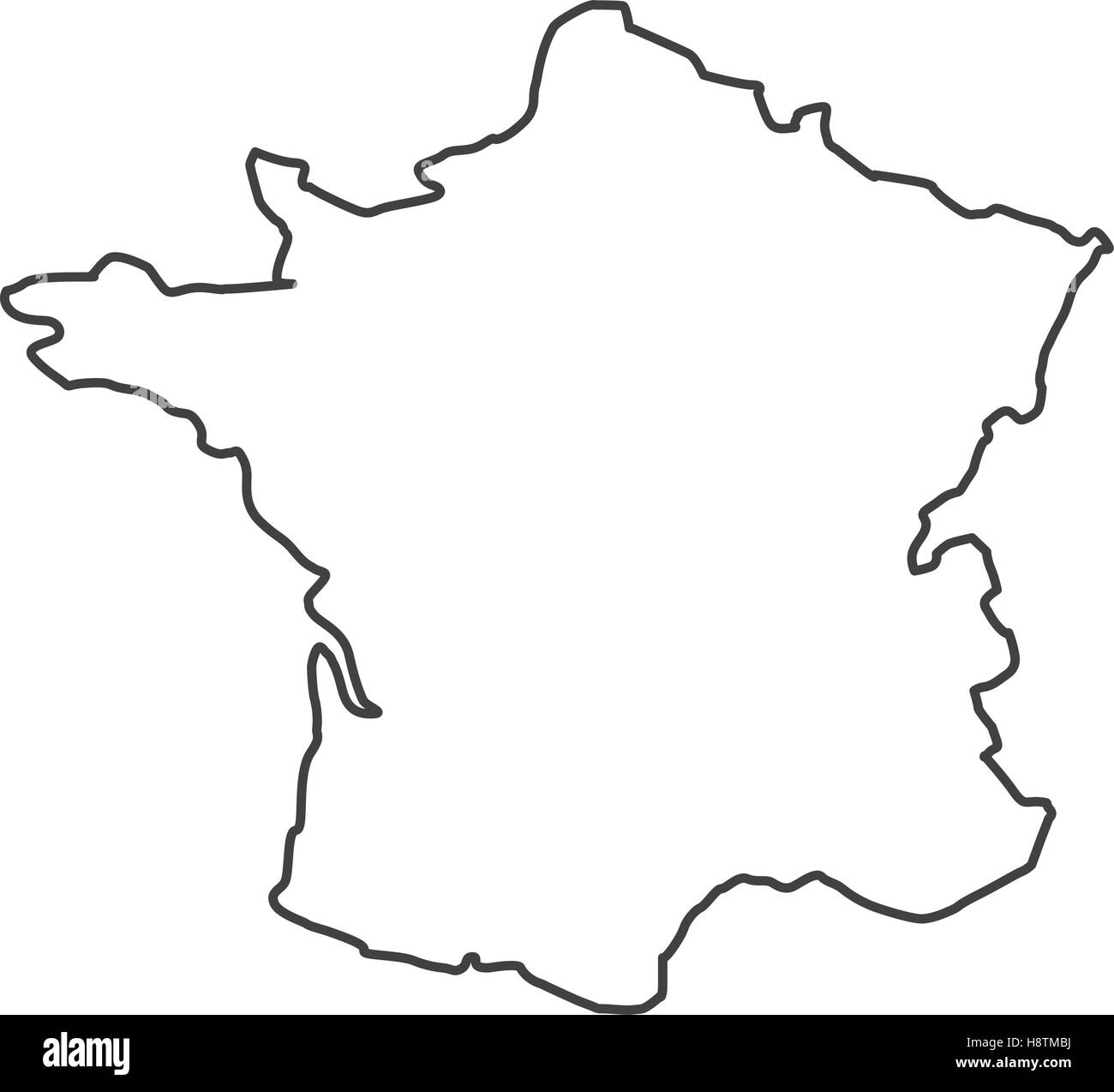 France Map Outline Black and White Stock Photos & Images - Alamy