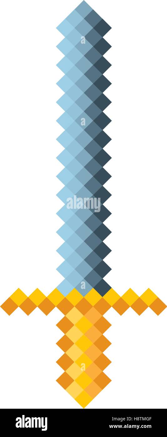 sword game pixelated icon vector illustration design Stock Vector Image ...