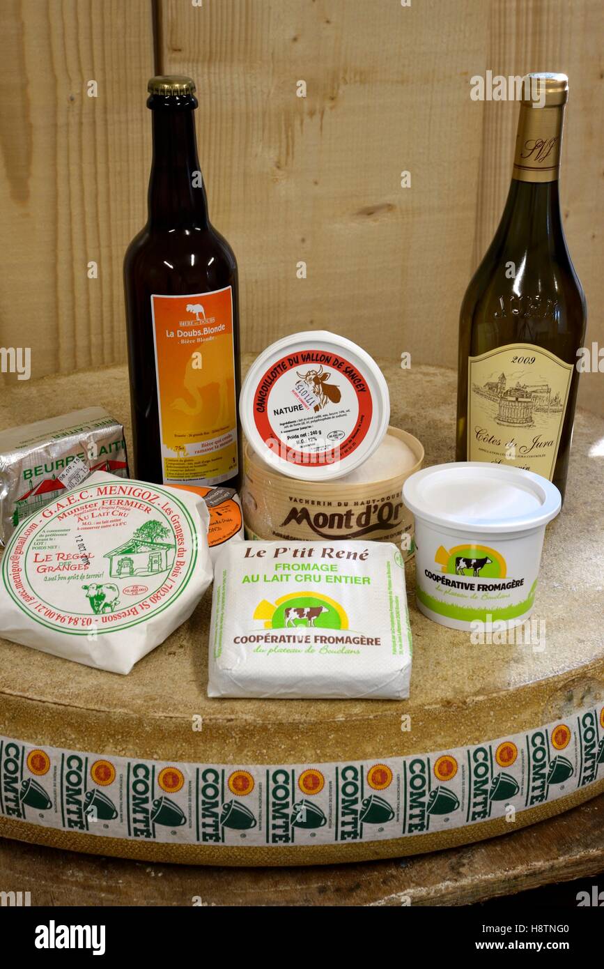 Regional products : Wine, Butter, Cream, Cancoillotte ,, Raw milk ...