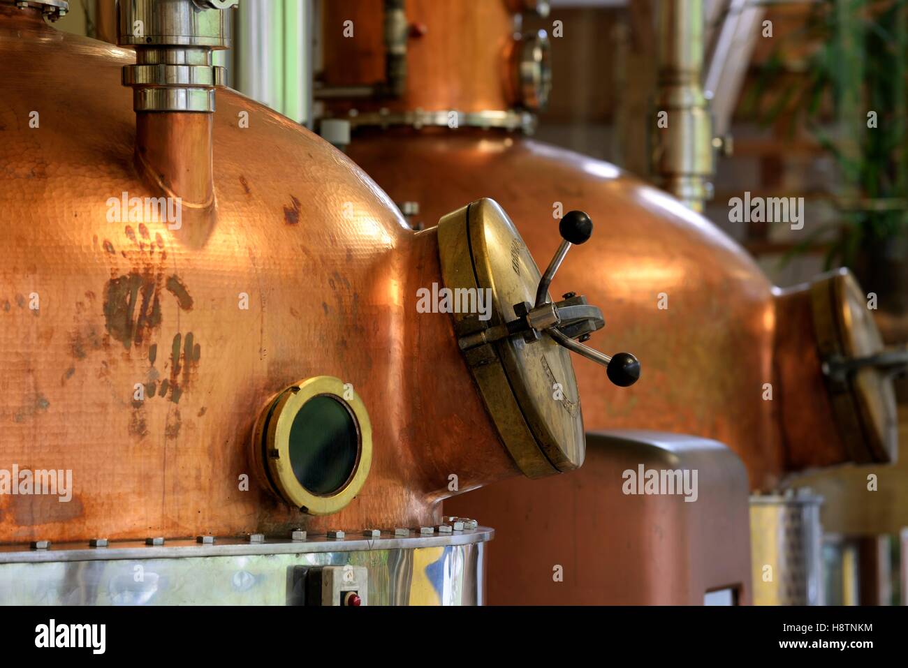 Stills, distillery G. Miclo , Lapoutroie , Alsace, France Stock Photo ...