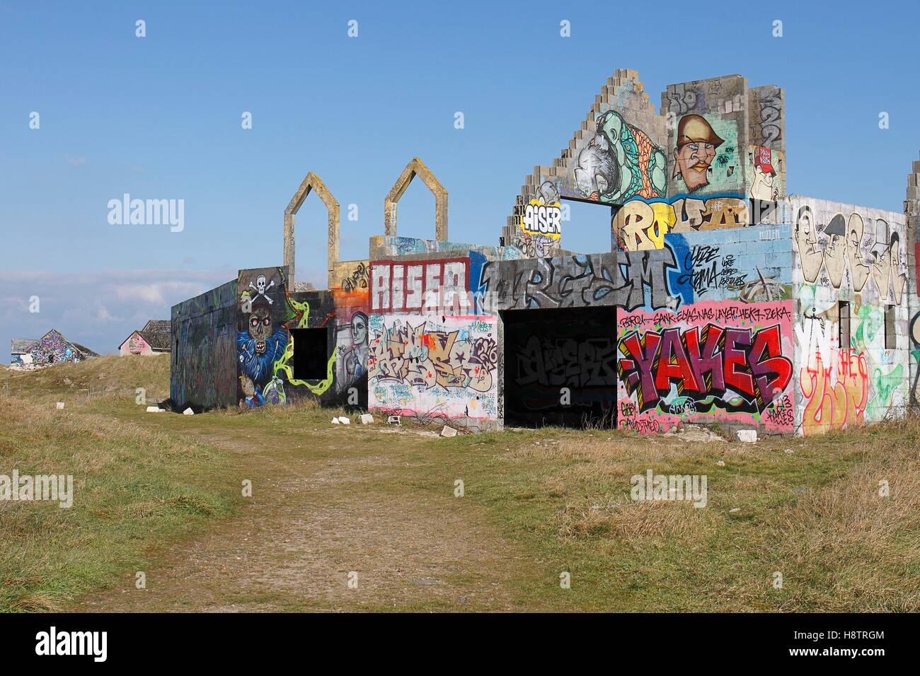 Ghost town of Pirou, Normandy, France Stock Photo - Alamy