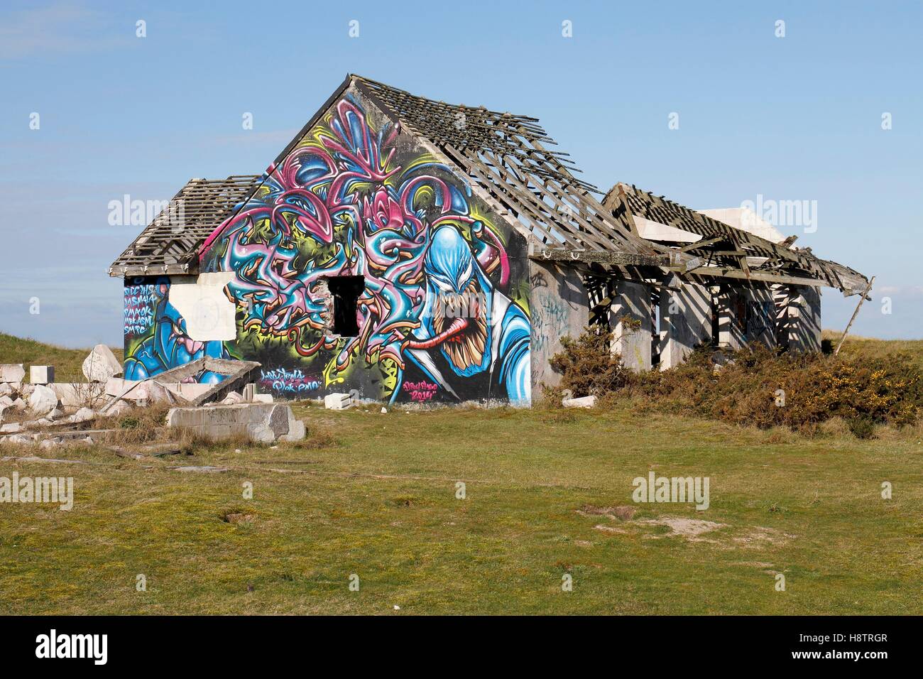 Ghost town of Pirou, Normandy, France Stock Photo - Alamy