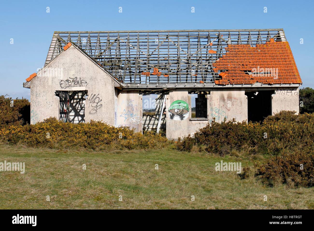 Ghost town of Pirou, Normandy, France Stock Photo - Alamy