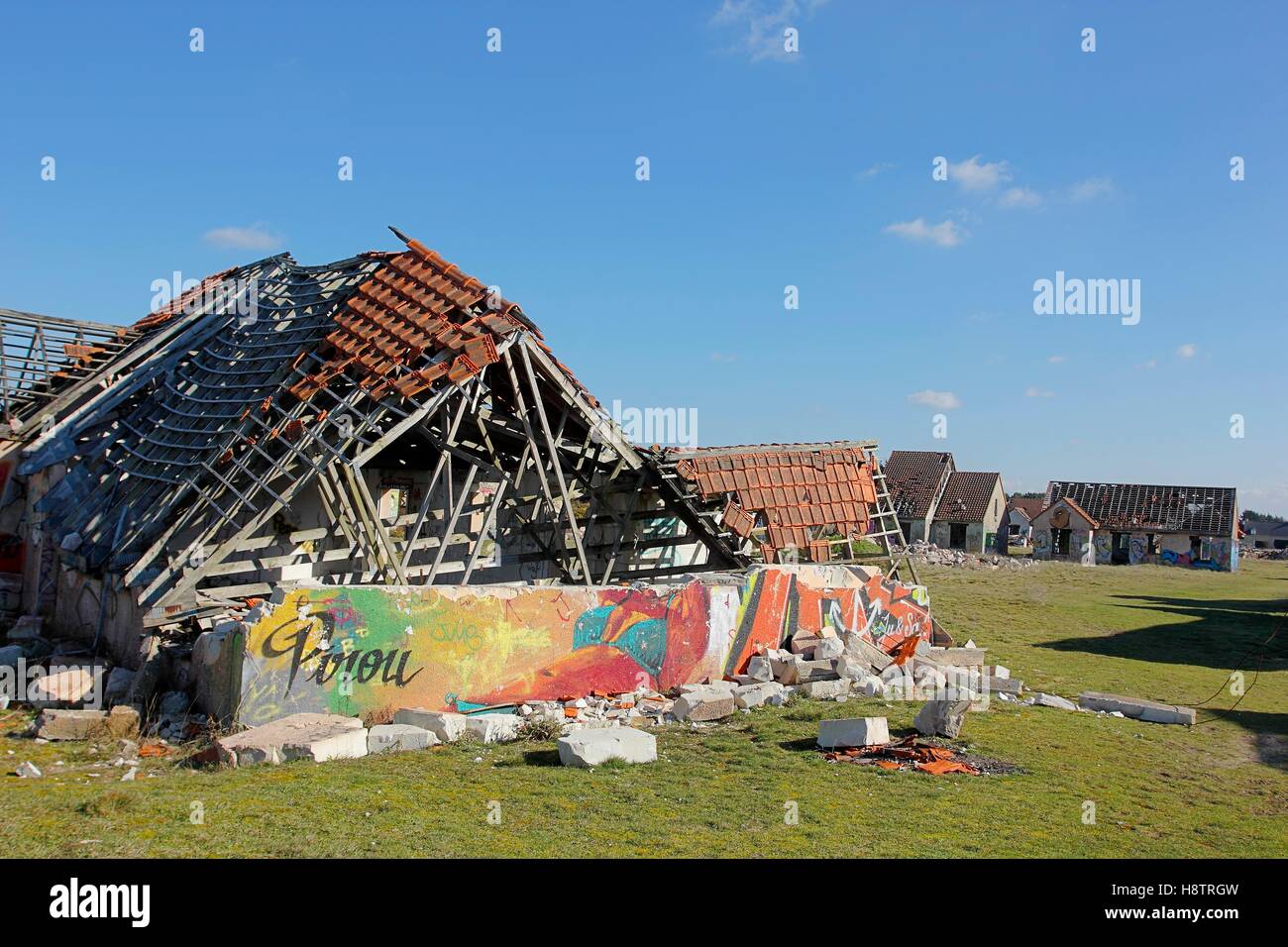 Ghost town of Pirou, Normandy, France Stock Photo - Alamy