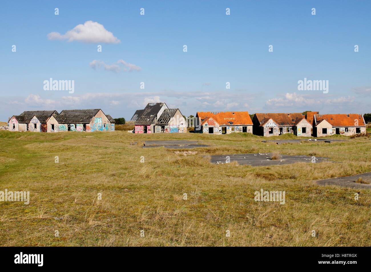 Ghost town of Pirou, Normandy, France Stock Photo - Alamy