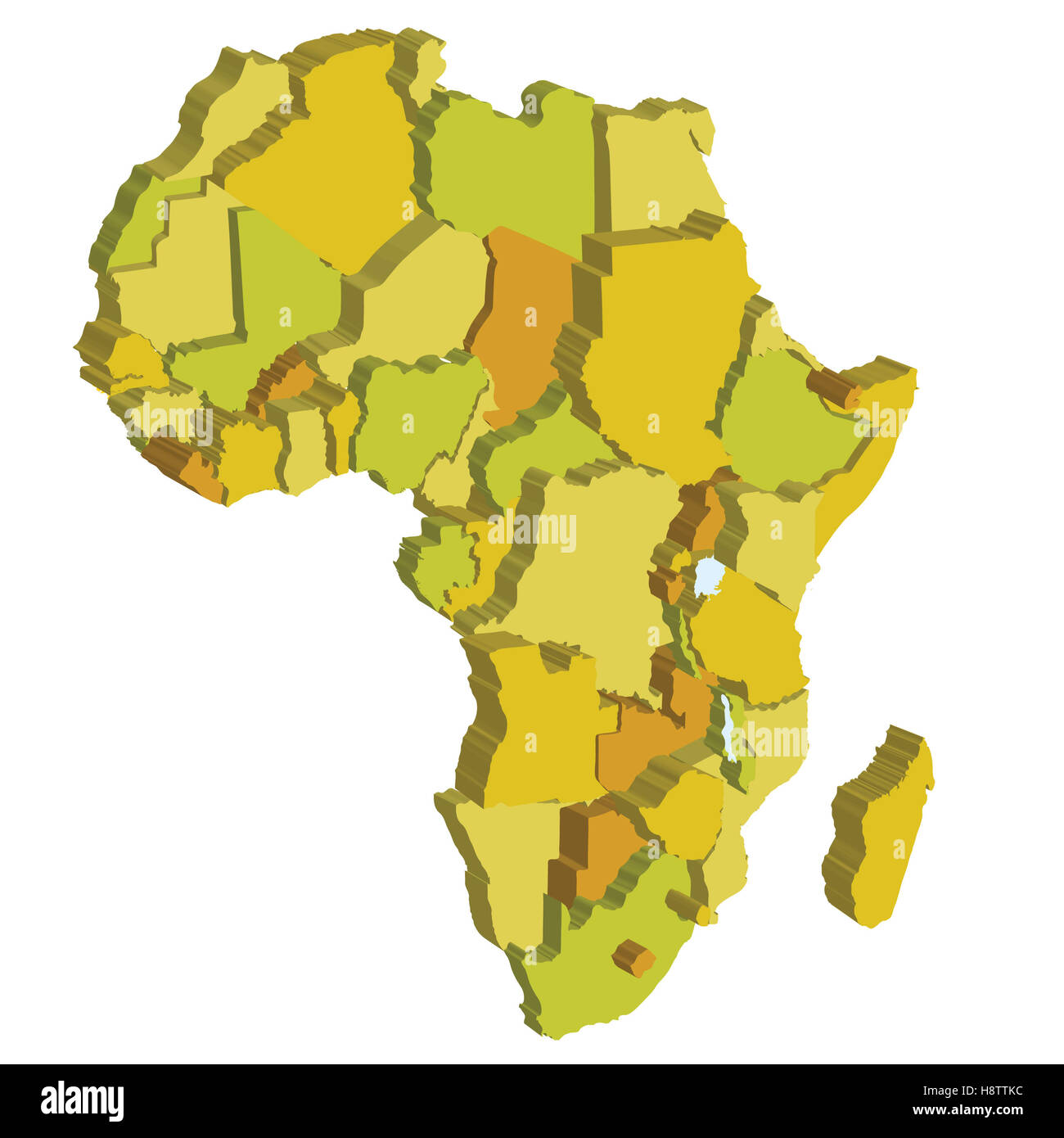 3d political map of africa with country territories Stock Photo - Alamy
