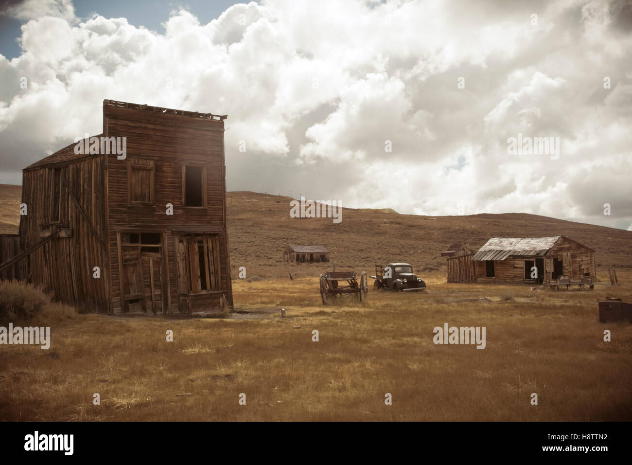 Bodie, California, USA. Abandoned ghost town from the gold mining era ...