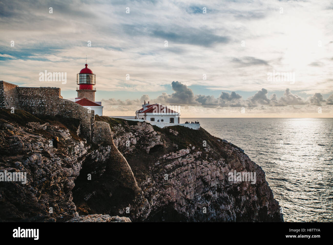 lighthouse by the atlantic ocean Stock Photo - Alamy