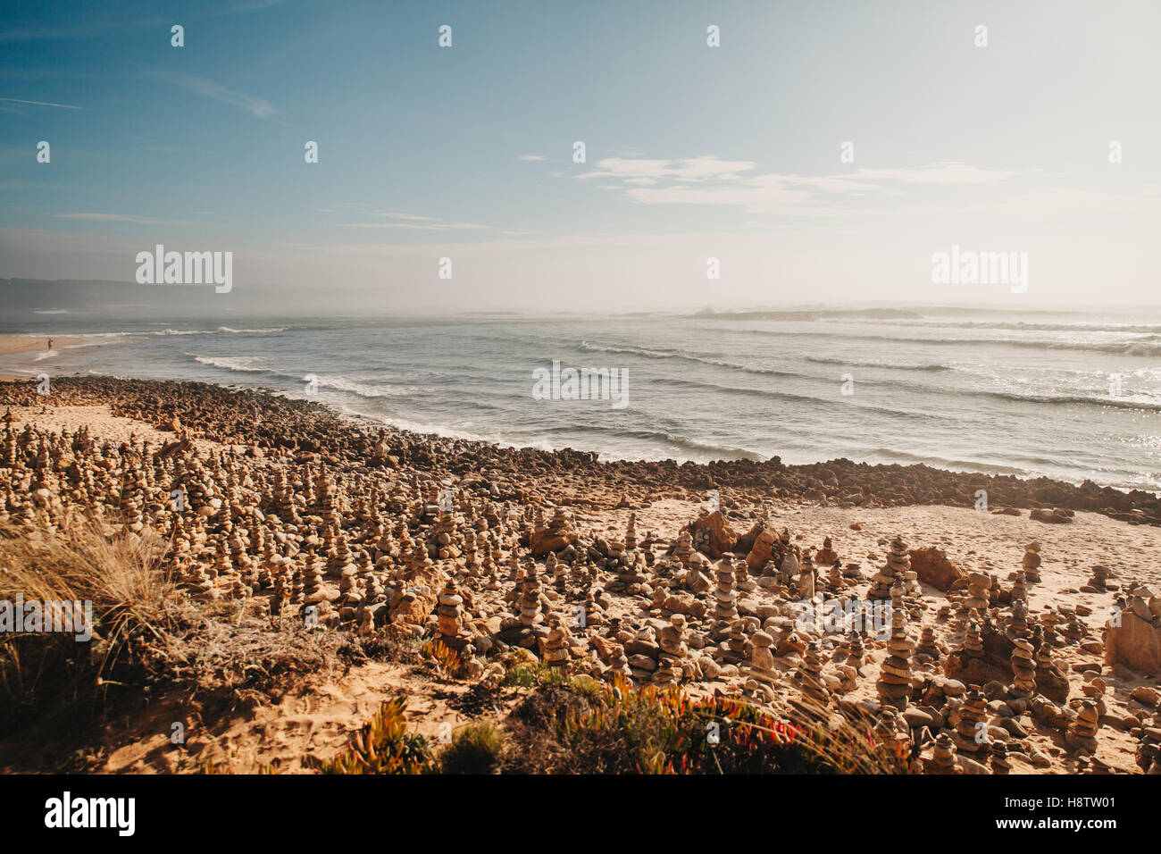 balanced rocks on beach Stock Photo - Alamy