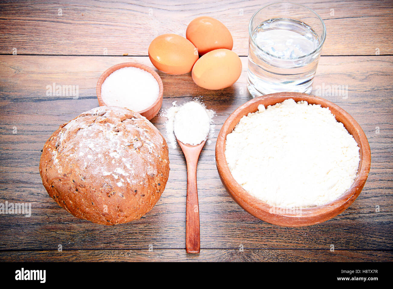 Bread, Flour, Egg, Water. Baking Stock Photo - Alamy