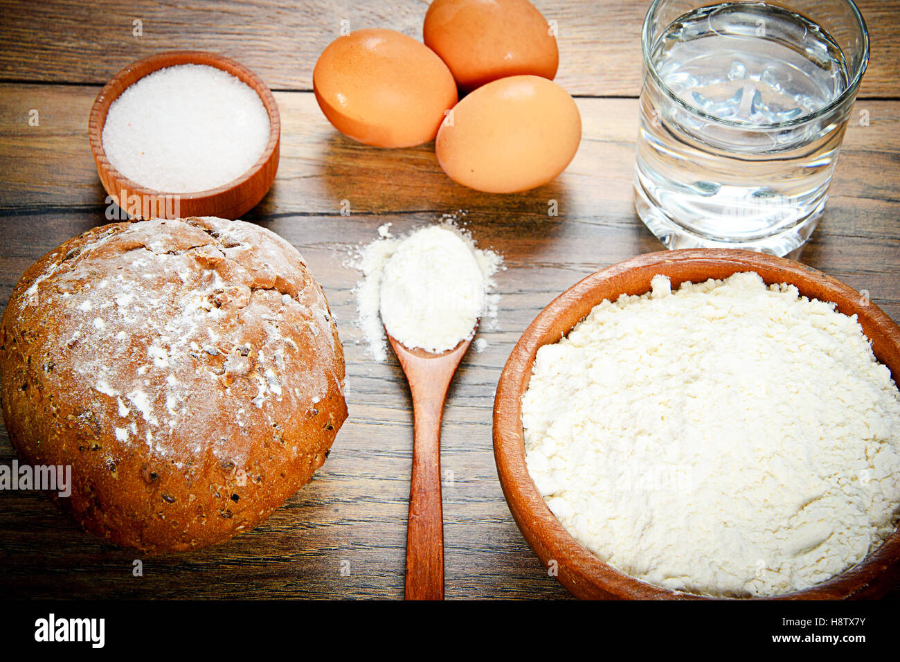 Bread, Flour, Egg and Water. Baking Stock Photo - Alamy